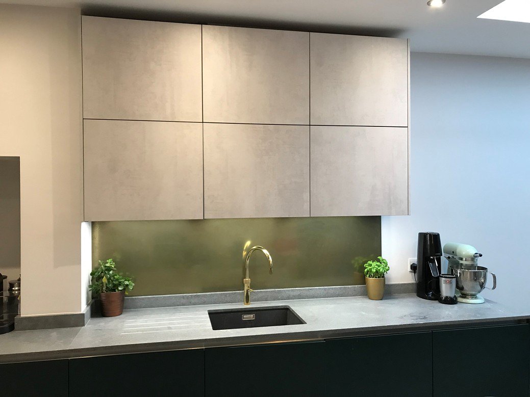 Brass splashback for Client | Kitchens