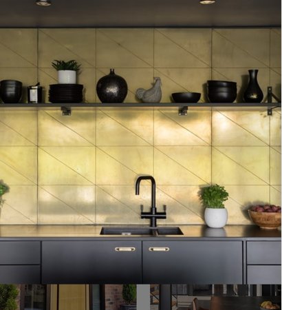 Barn Conversion Brass Splashback | Kitchens