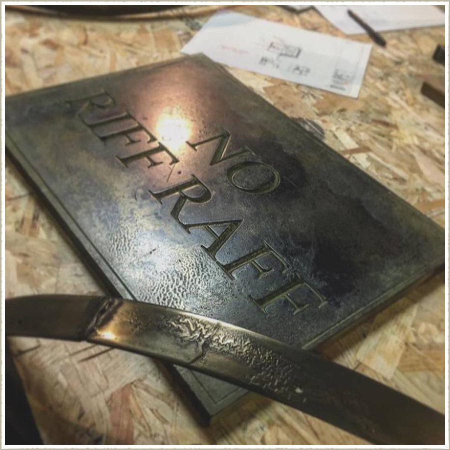 No Riff Raff Sign in Brass | Decorative