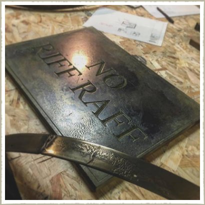 No Riff Raff Sign in Brass | Decorative