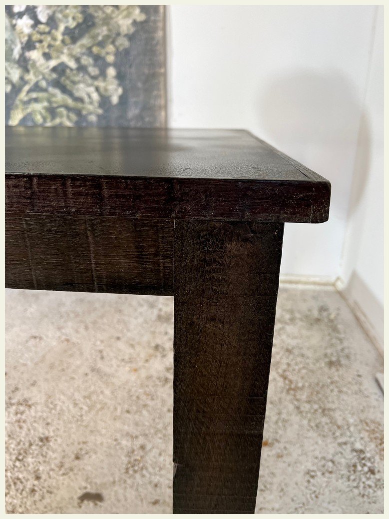Aged Oak and Iron Table - oak trim | Tables