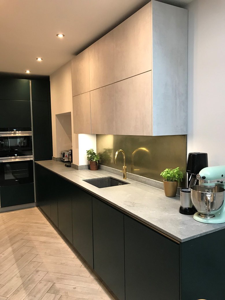 Brass splashback for Client | Kitchens